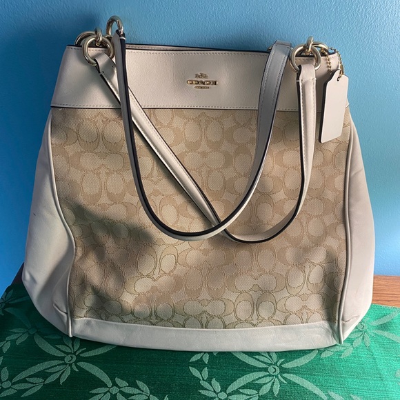 Coach | Bags | Coach Jacquard Cream Bag | Poshmark